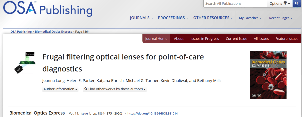 Cheap lenses for smartphone fluorescence microscopy – Tanner Lab