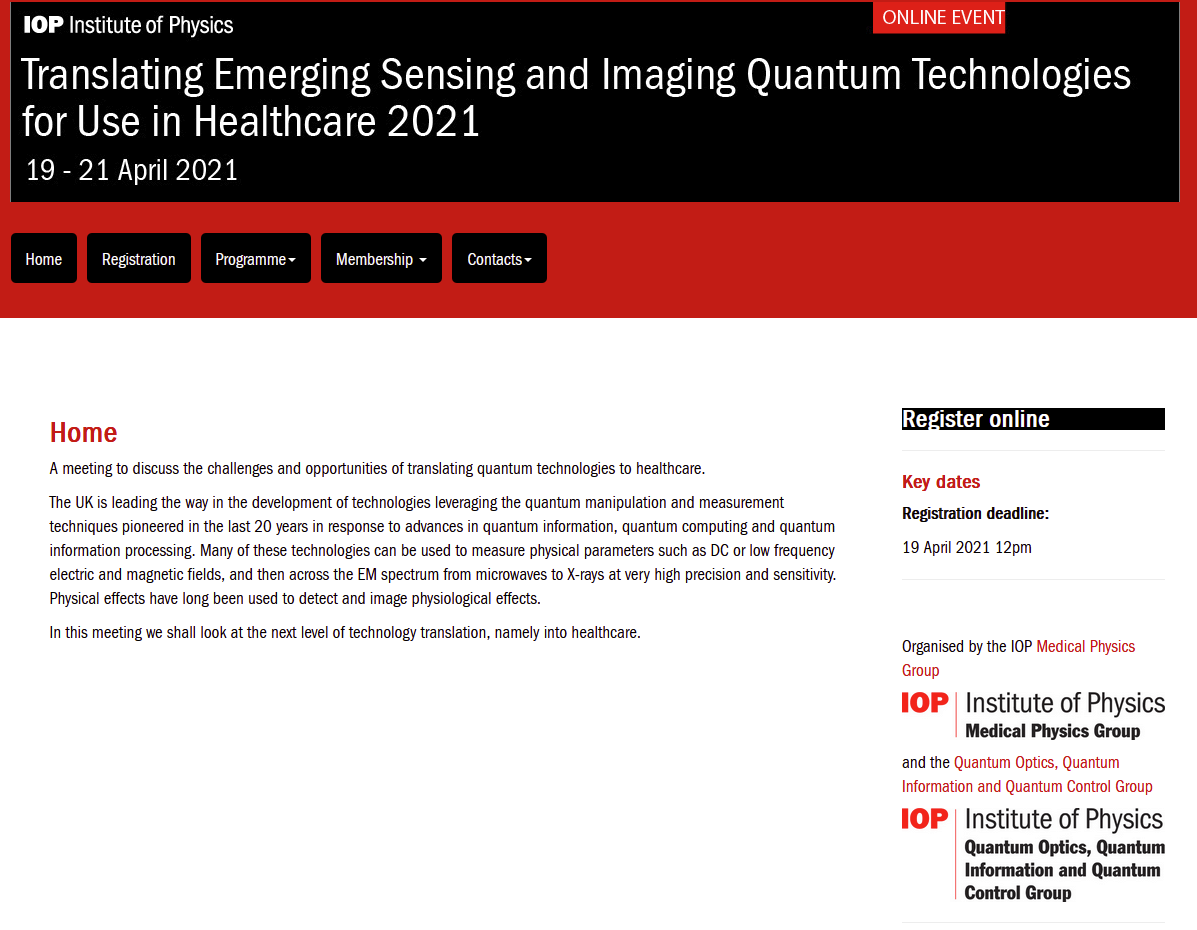 IOP: Emerging Sensing and Imaging Quantum Technologies for Use in ...